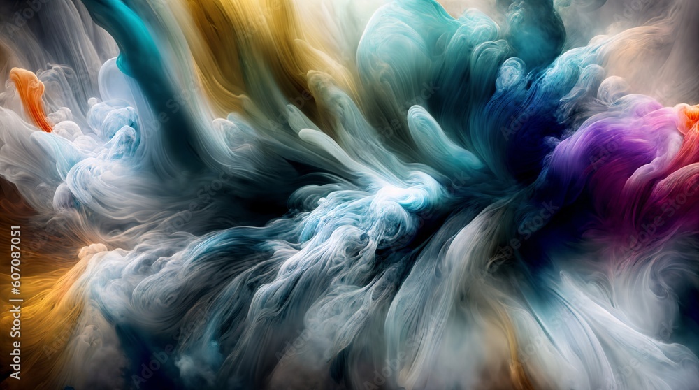 Colorful underwater color explosion background with beautiful lighting ...