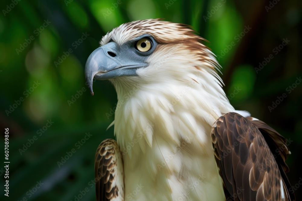 Philippine Eagle close up. a critically endangered bird and one of the ...