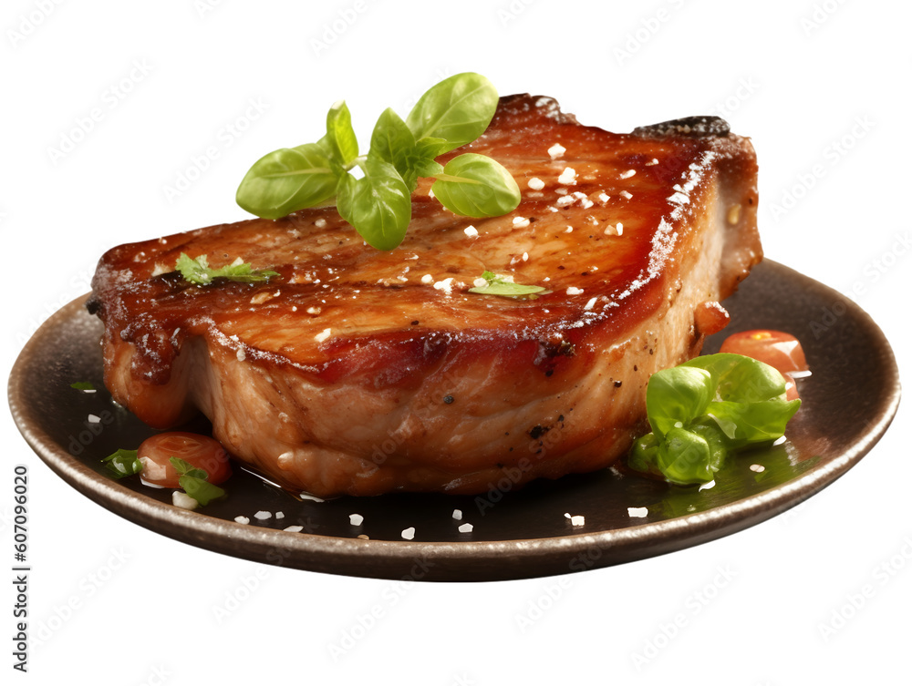 pork chop on a transparent background. PNG. Generated AI. Stock ...