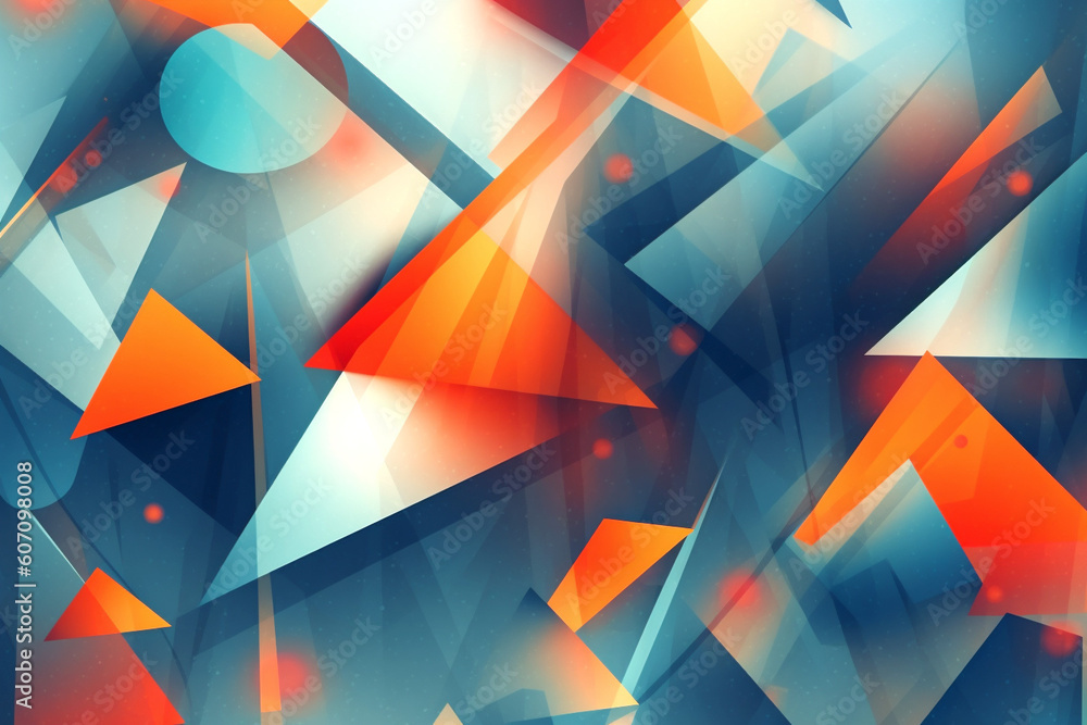 Abstract Geometric: Design of geometric shapes, vibrant colors, and ...