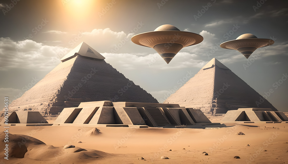 Egyptian pyramids as landing and takeoff platform for UFO. Concept ...