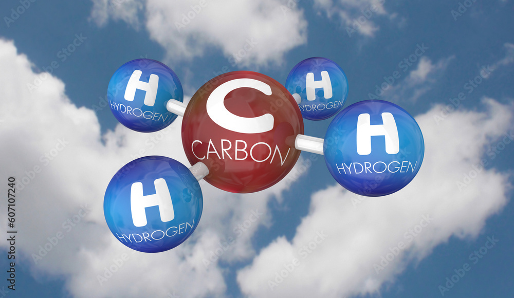 Poster Methane Molecule Gas Emission CH4 Climate Change Global Warming ...