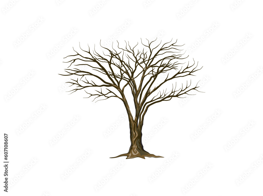 Abstract hand drawing drought tree vector isolated on white Stock ...