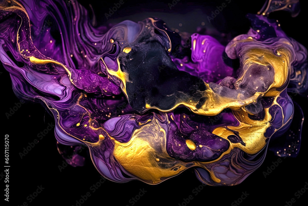 Generative AI illustration of Background of floating liquids of ...