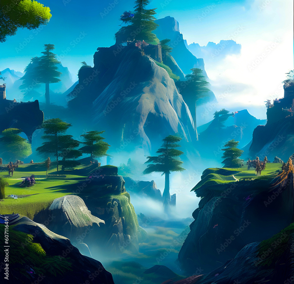 An epic fantasy realm filled with mythical creatures and awe-inspiring ...