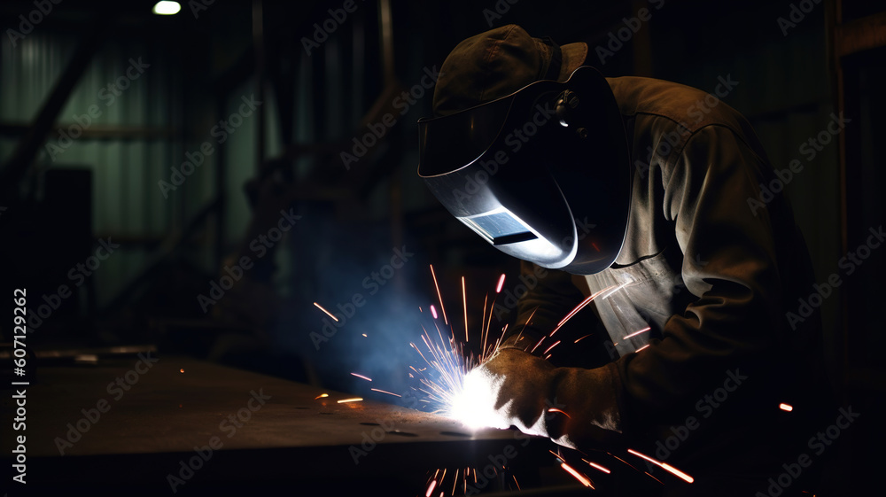 Welder at Work: Construction and Processing of Steel Components ...