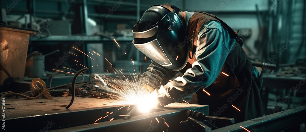 Welder at Work: Construction and Processing of Steel Components ...