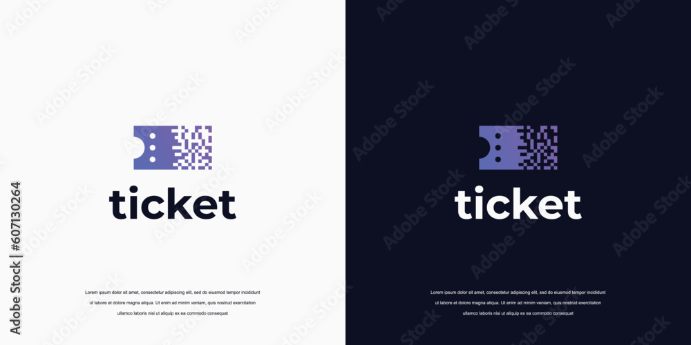 Logo digital ticket logo design, online ticket logo Stock Vector ...