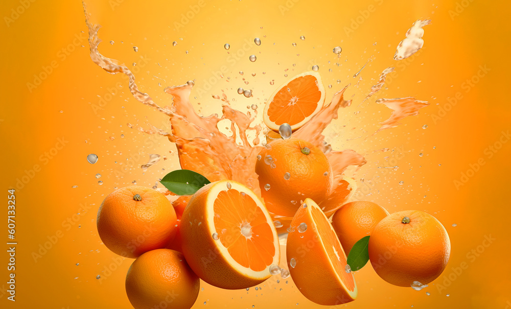 Splash de naranjas. Zumo de naranja. Splash de Zumo de naranja ...