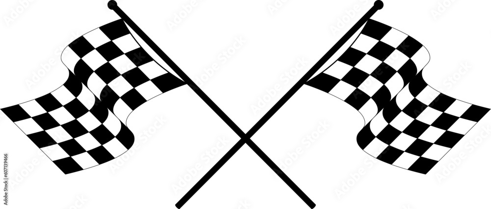 crossed NASCAR Checkered Flag Racing Car sports finish line flag Stock ...