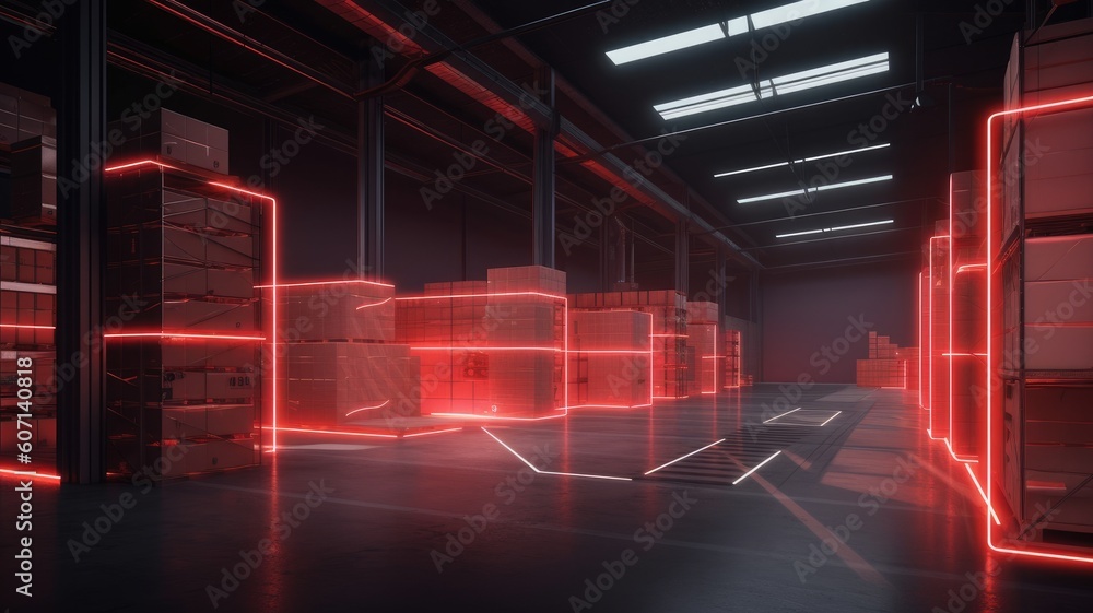 Smart warehouse. advanced and technologically equipped facility that ...