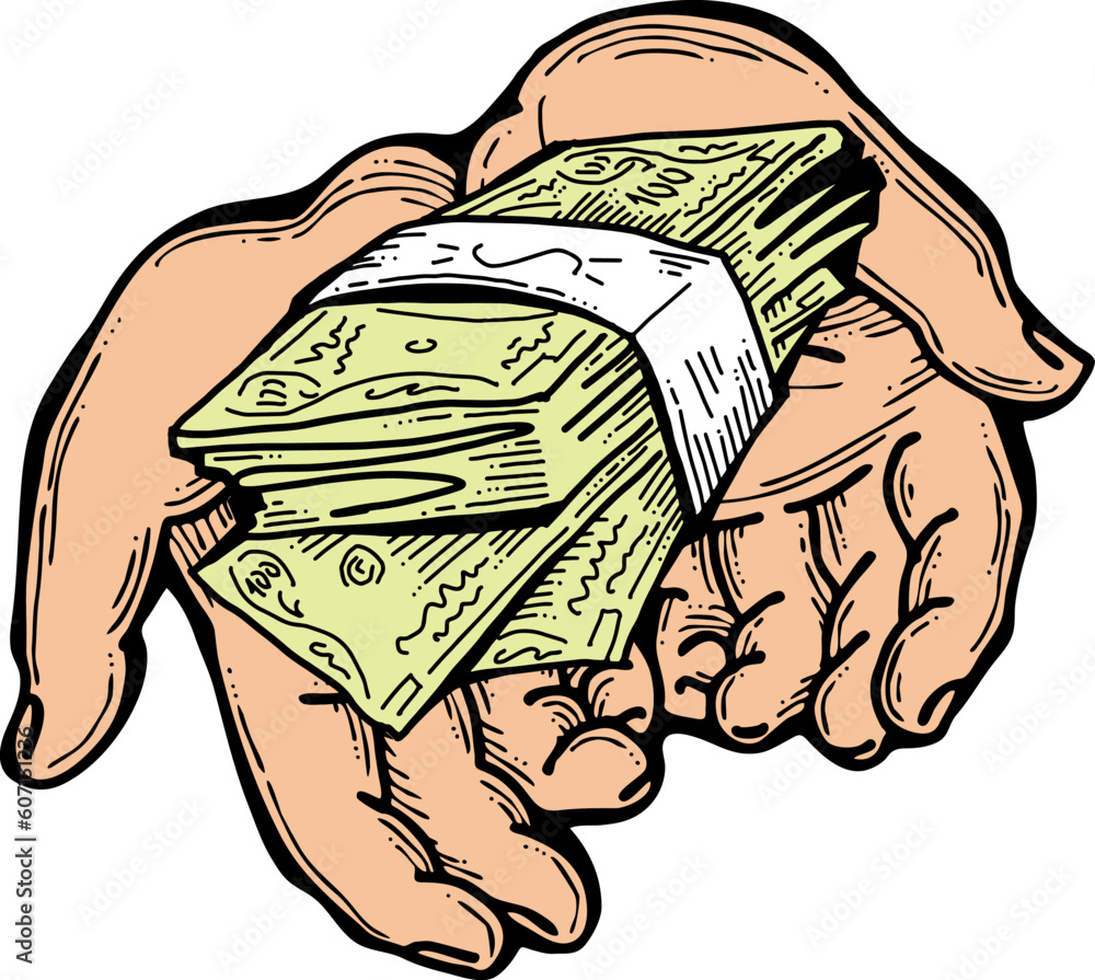 Big dollars banknotes money in your hands. Finance business, commerce ...