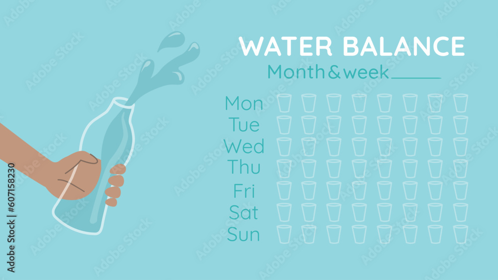 Water Tracker. Water Balance Calendar. Water weekly Tracker. From ...