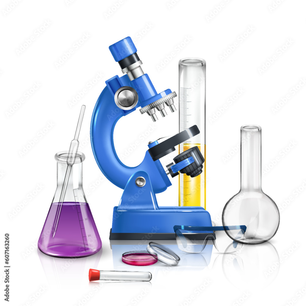 Science Laboratory Realistic Composition Stock Vector | Adobe Stock