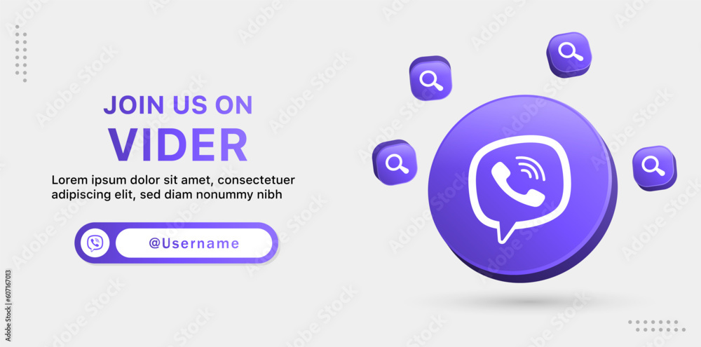 Join follow us on viber. 3d viber logo social media icons, lower third ...
