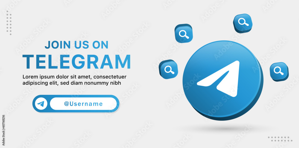 Join follow us on telegram. 3d telegram logo social media icons, lower ...