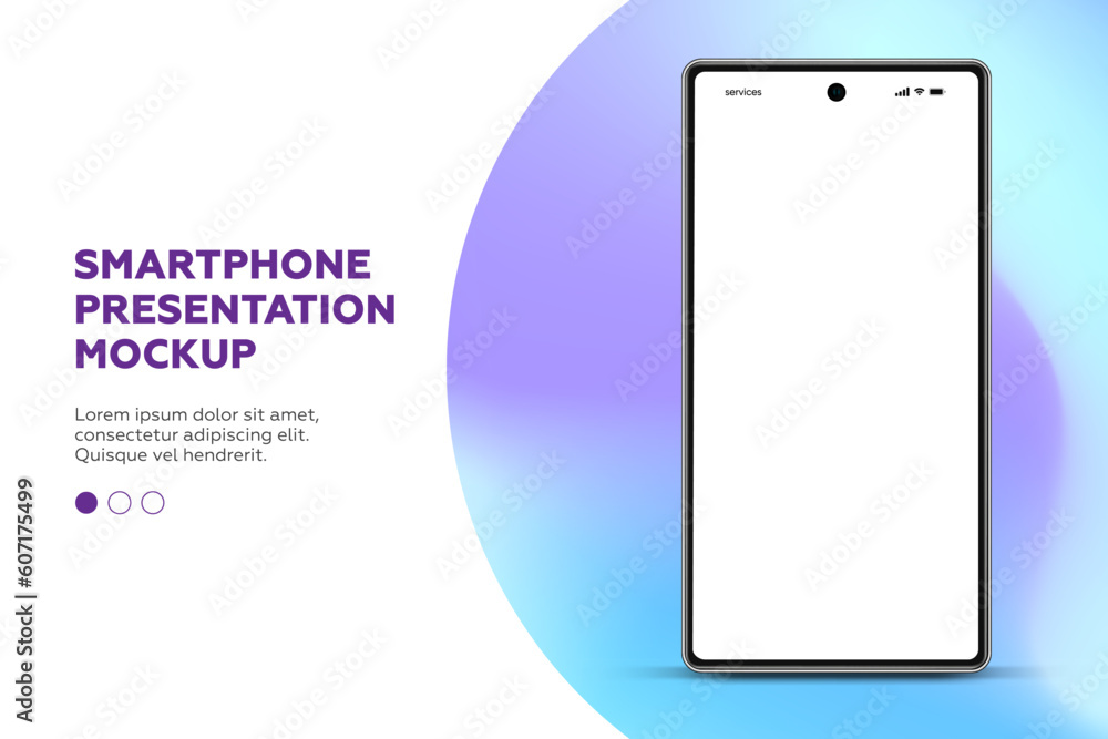 3D realistic high quality smartphone mockup with isolated background ...