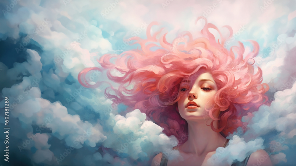 Mythical elemental princess of fiery fire, nature spirit with glowing ...