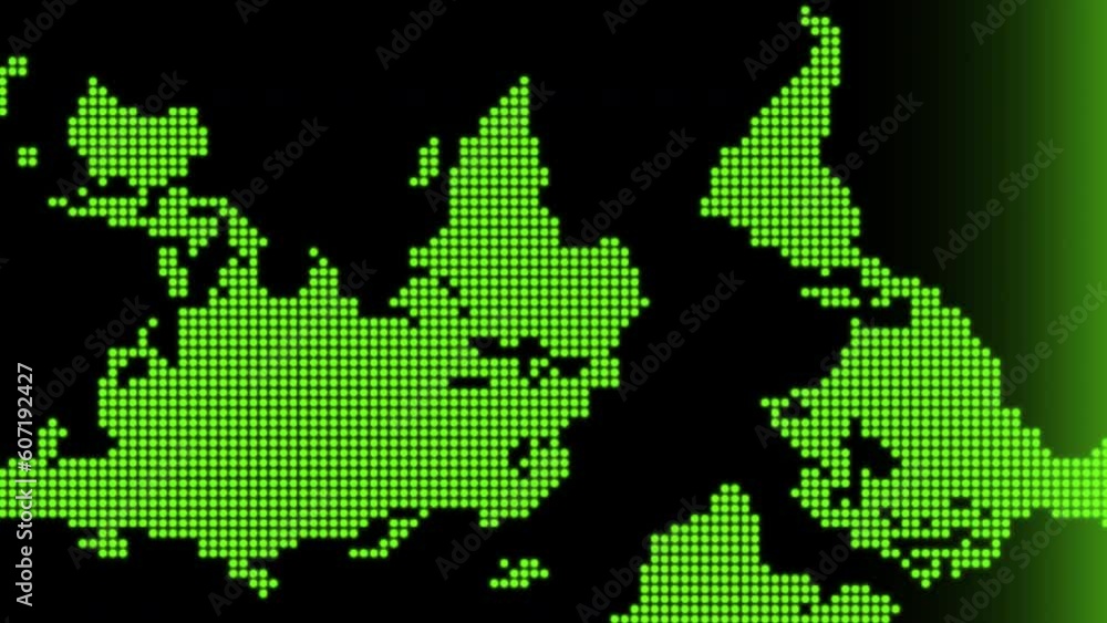 neon world map earth map loop Animation video transparent background ...