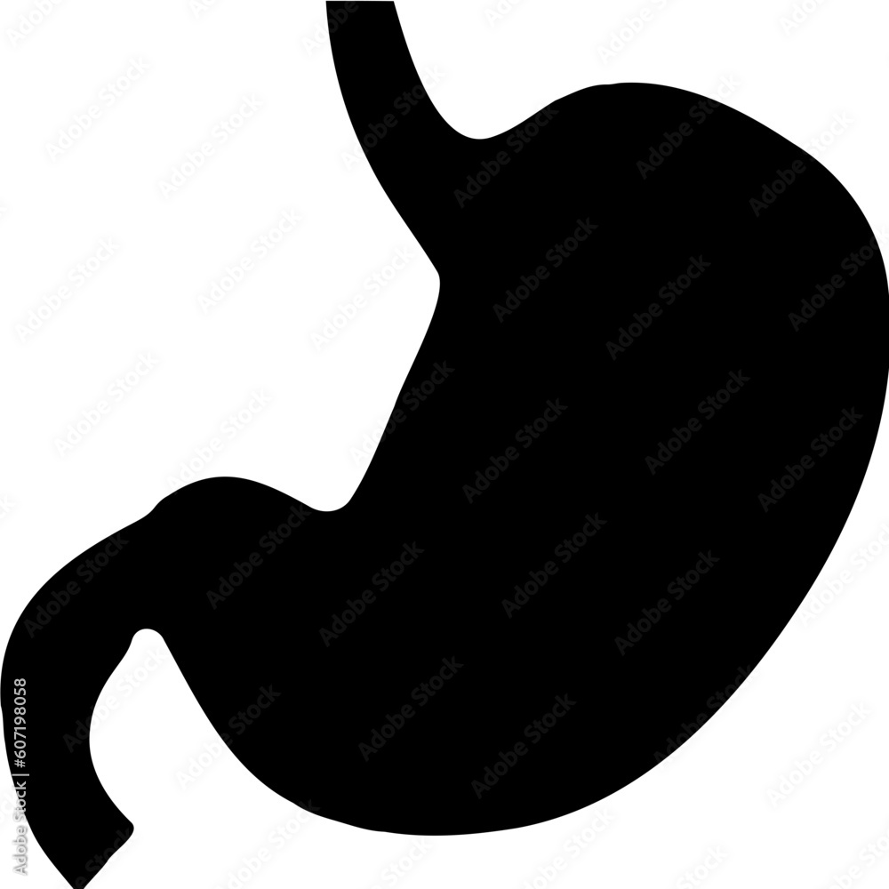 Ikon vektor siluet hitam perut pada latar belakang putih svg Stock ...