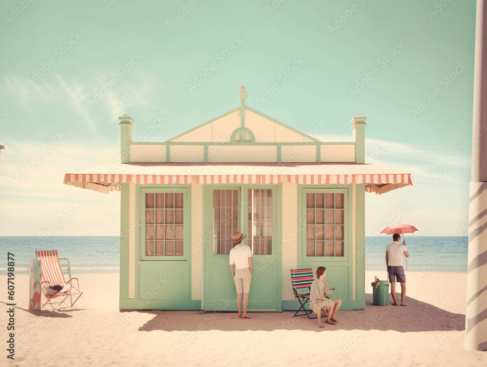 Vintage Seaside Charm: Nostalgia and Whimsy of a Retro-inspired Coastal ...