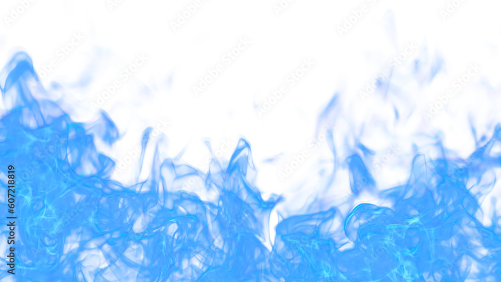 Fiery Aesthetics Magical Blue Fire Flames - 3D Rendering - Transparent ...