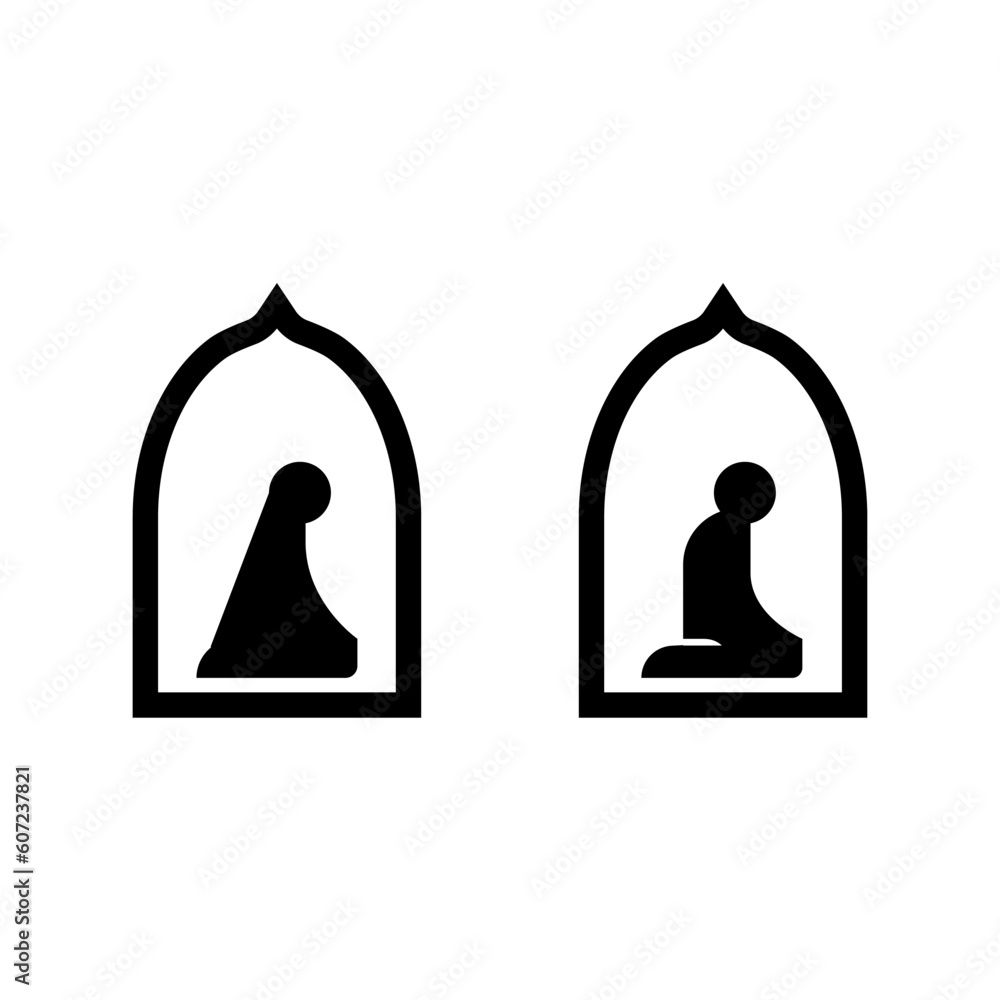 Mosque illustration, can be used as prayer symbol and qibla. Stock ベクター ...