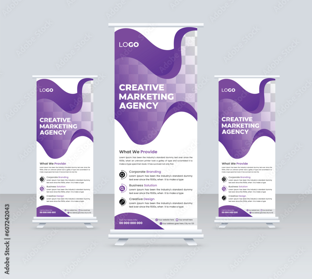 Modern roll up banner template for the exhibition, Corporate Business ...