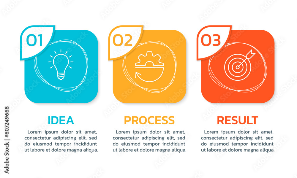 3 step infographic with business icons. Modern infograph element design ...