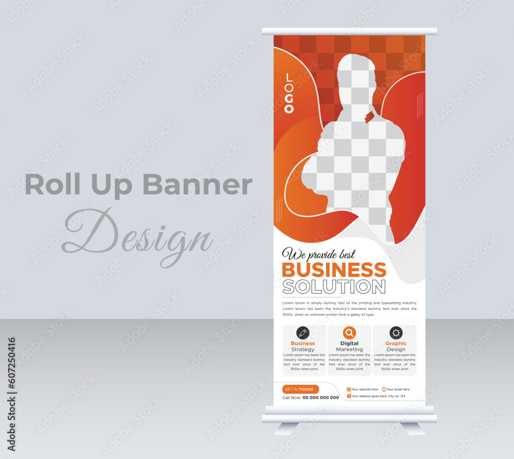 Modern roll up banner template for the exhibition, Corporate Business ...