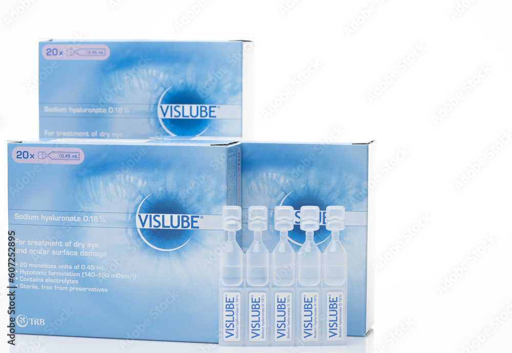 CHONBURI, THAILAND-MAY 3, 2023: Vislube artificial tears. Lubricating ...