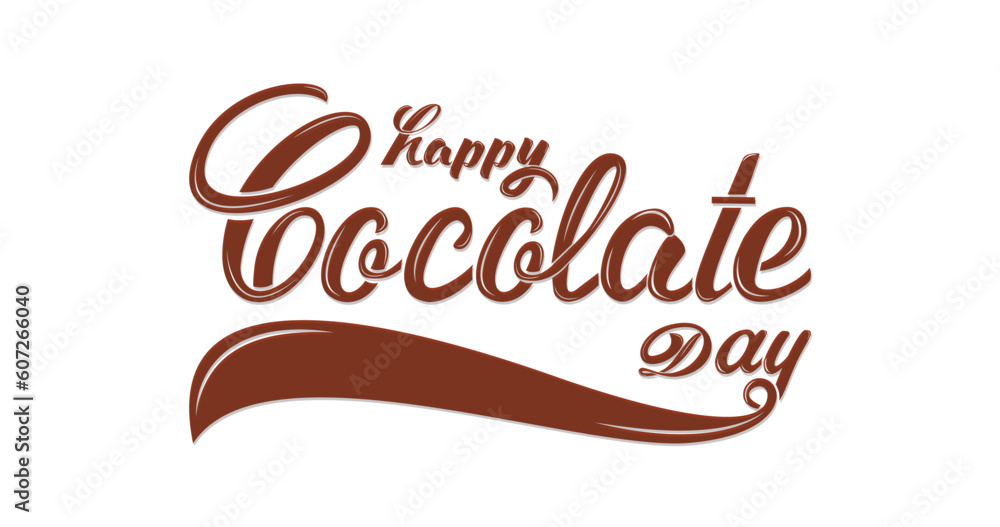 Happy chocolate day text. Handwritten modern brush ink calligraphy ...
