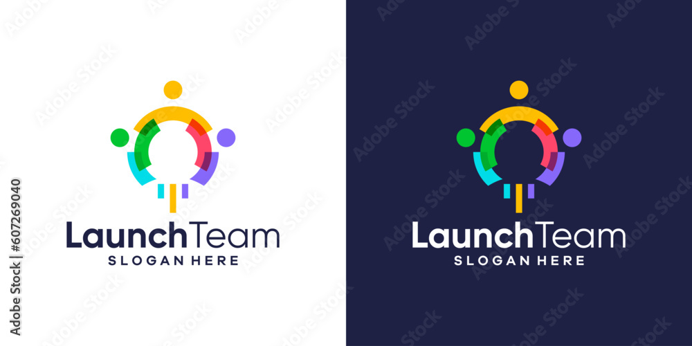 Teamwork logo design with colorful style logo design. Startup Launch ...