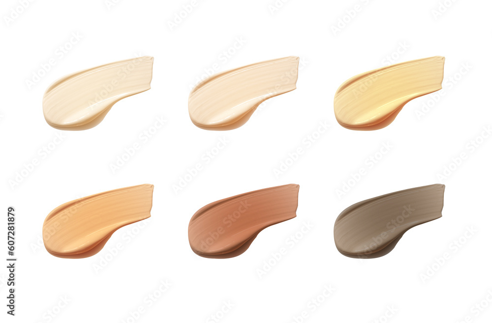 Lipstick smear smudge swatch isolated on white background. Cream makeup ...