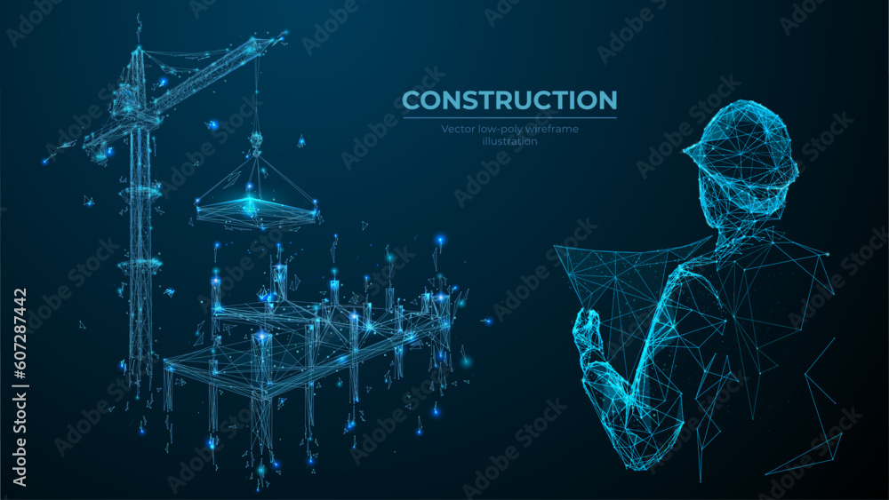 Building under Construction site. Architect Holding Blueprints near ... Building under Construction site. Architect Holding Blueprints near ...