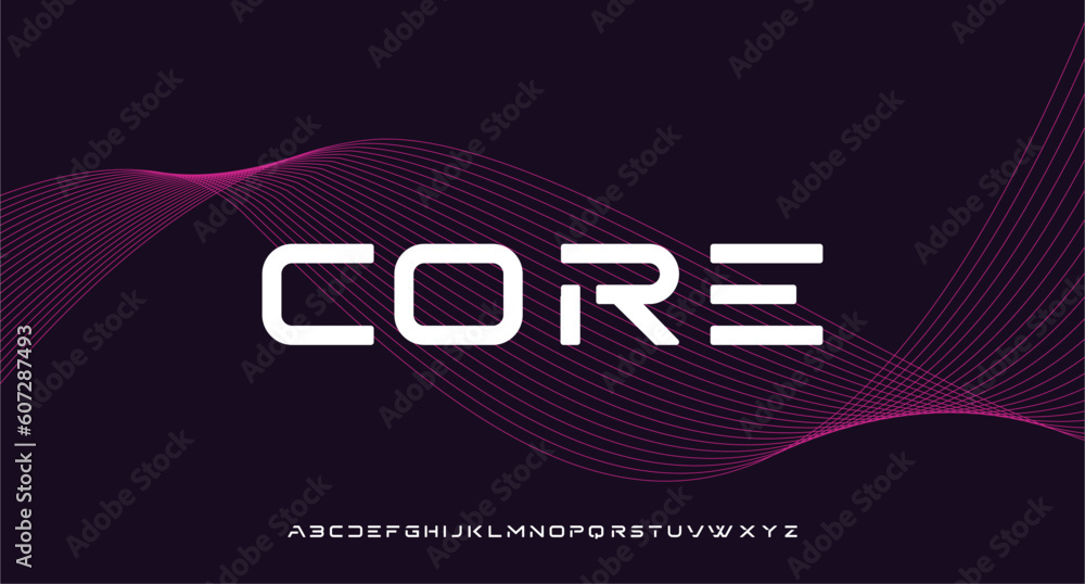 Tech vector font typeface unique design. For technology, modern ...