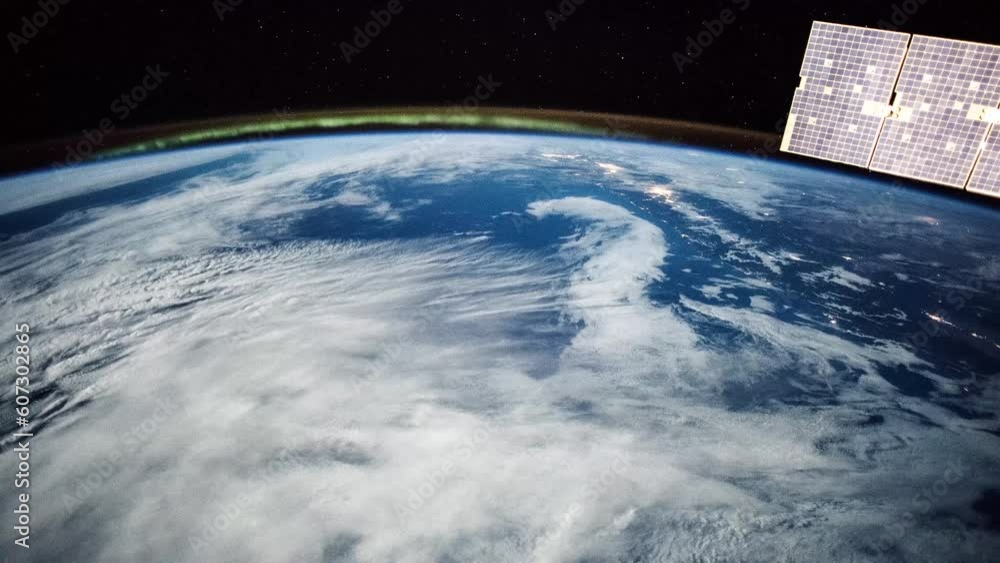 Planet Earth at night seen from space in real time. View from ...