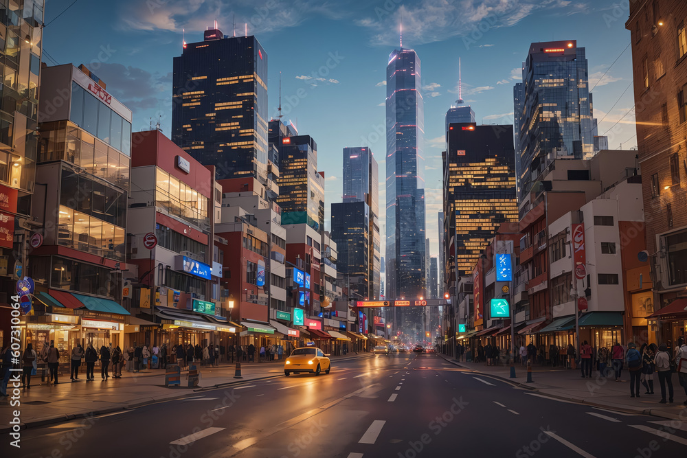 City Breaks - Skyscrapers, street signs, public transport, local ...