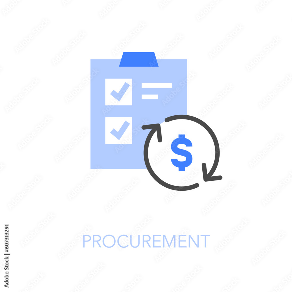 Vetor de Simple visualised procurement icon symbol with a purchase ...