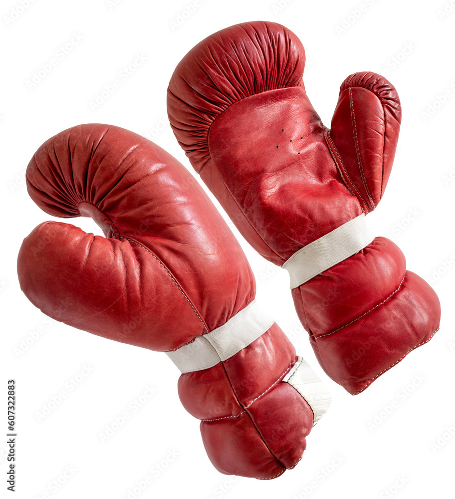 paire de gants de boxe en cuir rouge, PNG sur fond Transparent Stock ...