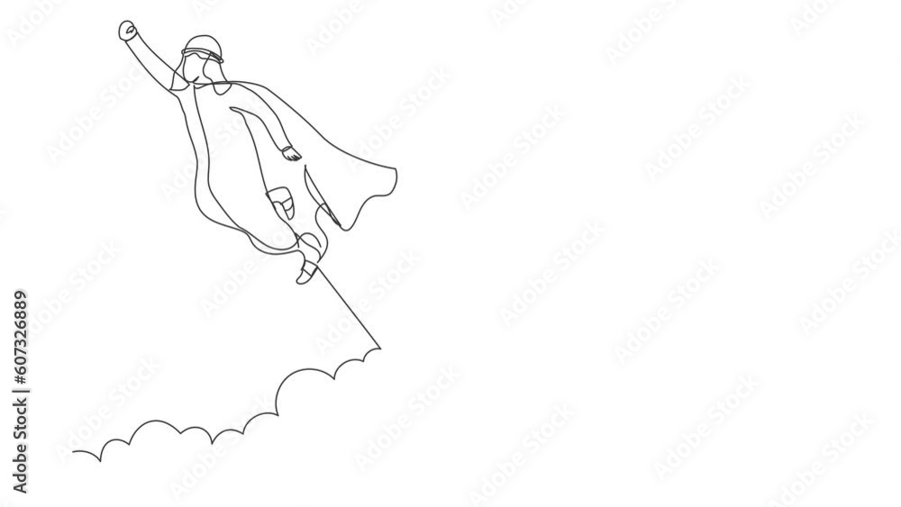 Vidéo Stock Animated self drawing of continuous line draw super Arab ...