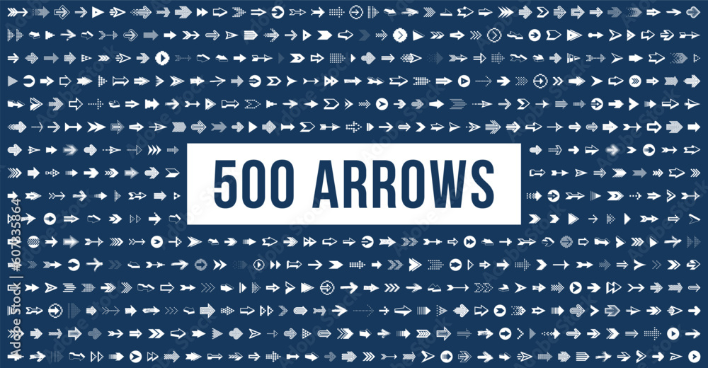 500 arrow symbols huge set of different shapes styles and concepts ...