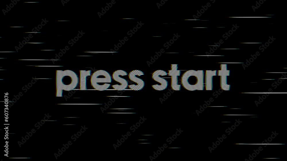 4K animation showcases retro "Press Start" lettering on a fast-moving ...