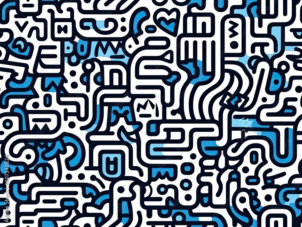 Seamless pattern with thick line work, wallpaper background design ...