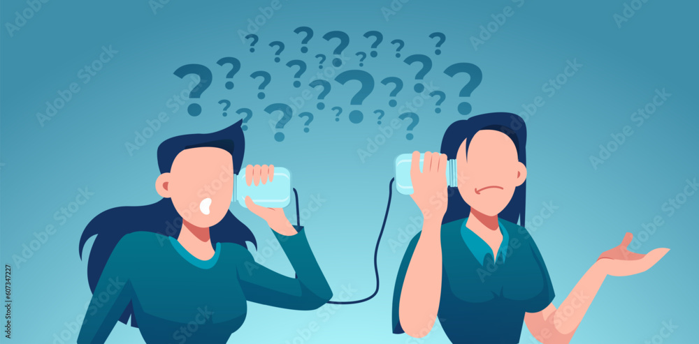 Vector of two women have a difficult communication Stock Vector | Adobe ...