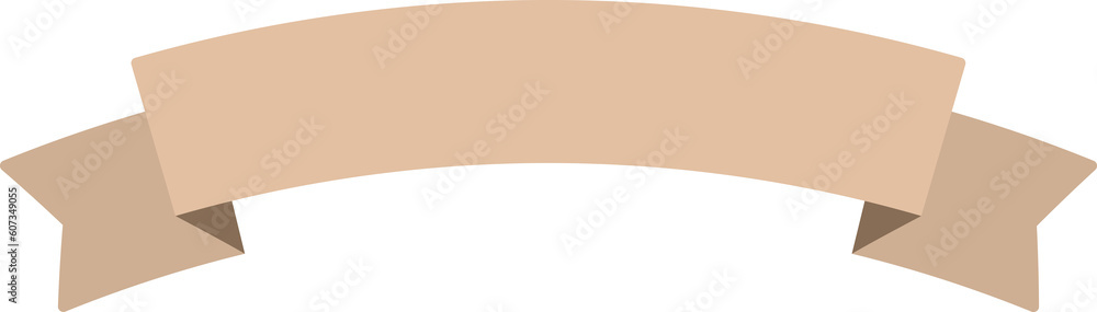 Soft brown ribbon banner, curve badge, label, title box, clip art, png ...