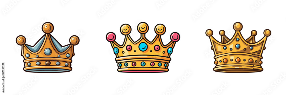 Cartoon crown isolated on a white background. Vector illustration ...