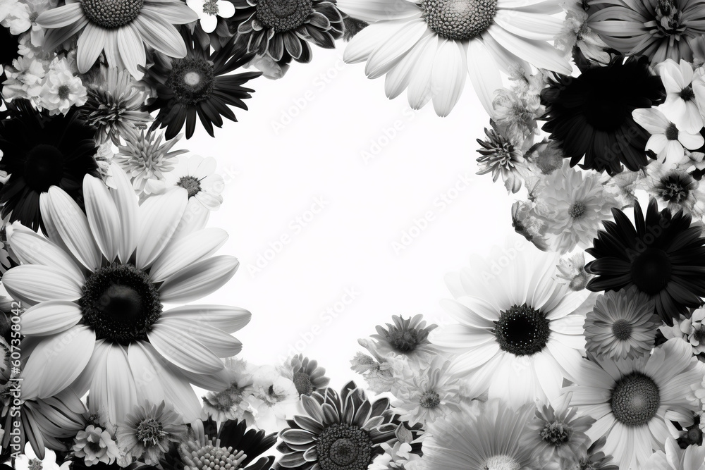 Black and white funeral flower arrangement. Funeral concept. Generative ...