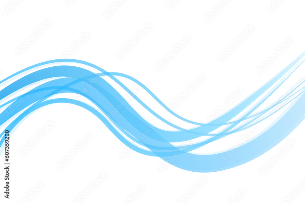 Abstract Blue Wave Curve Water Flow Editable Line Stroke Element Design ...
