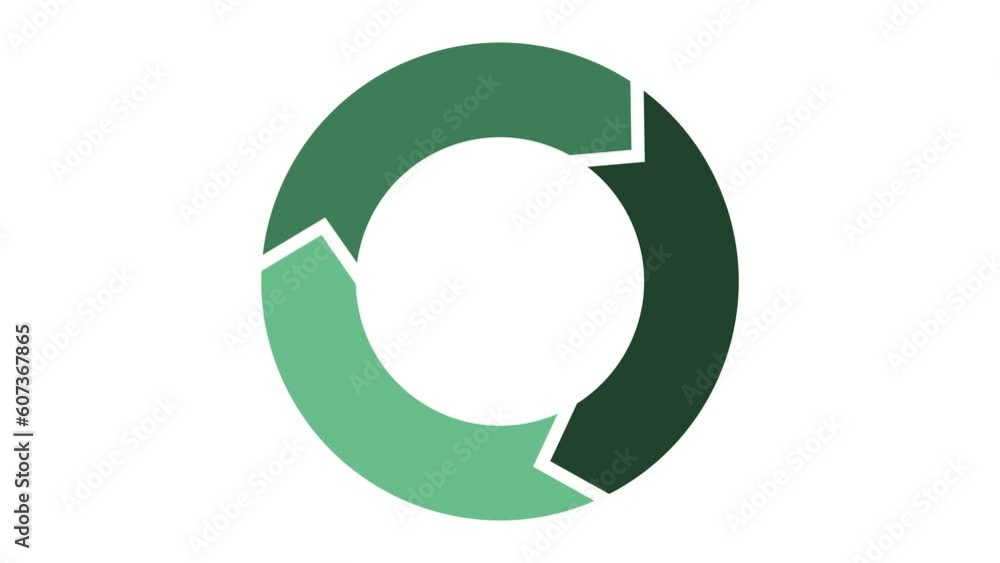 Circle diagram infographic spinning around animation. Rotation of cycle ...